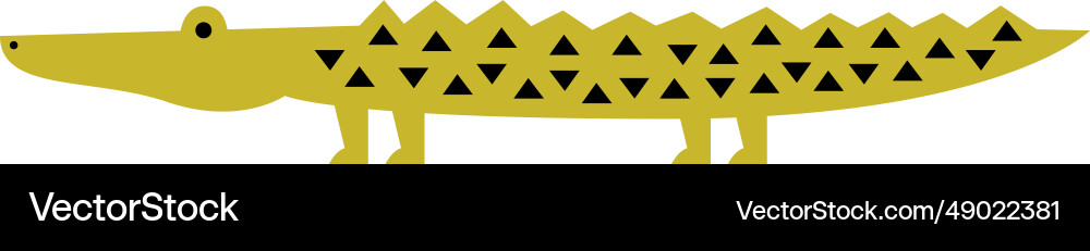 Cute geometrical african crocodile Royalty Free Vector Image