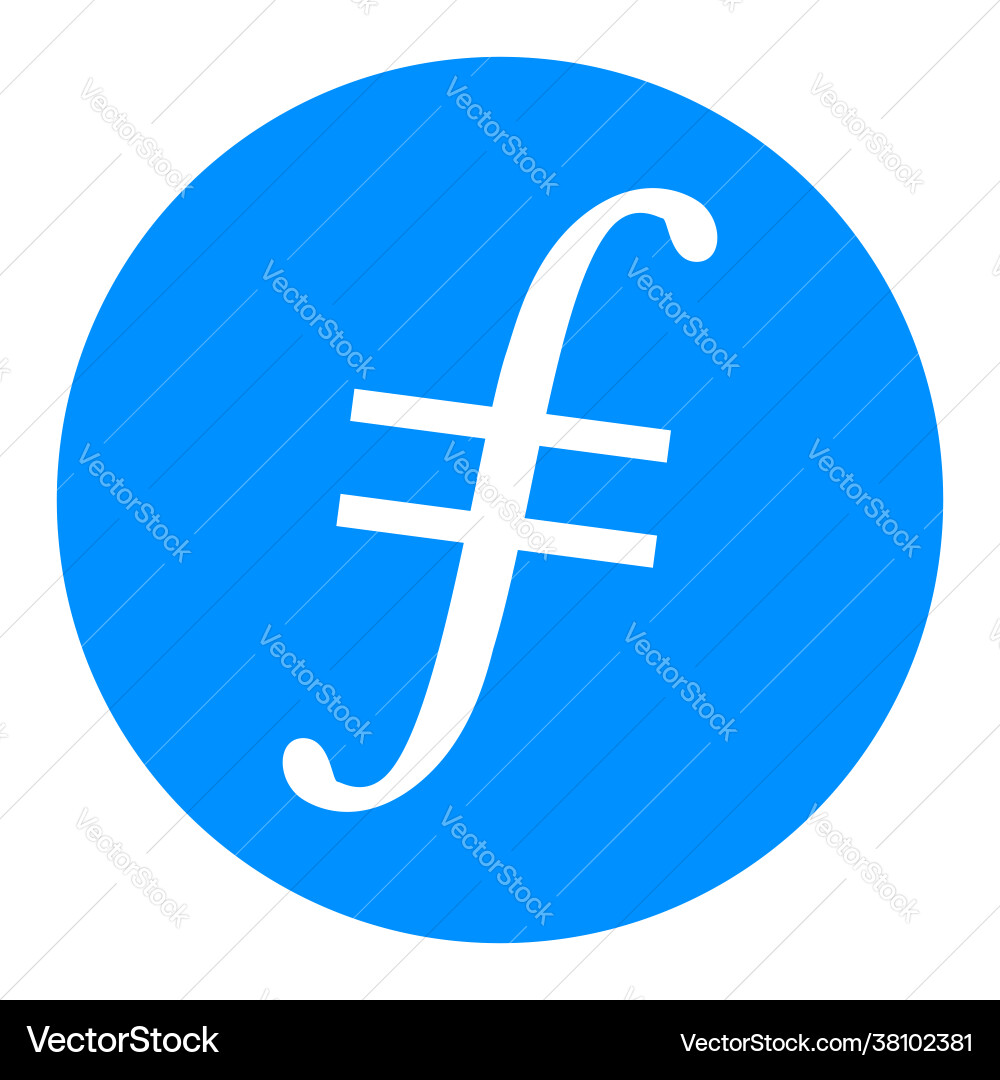 Filecoin fil token symbol cryptocurrency logo Vector Image