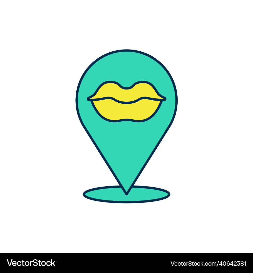 Filled outline smiling lips icon isolated on white