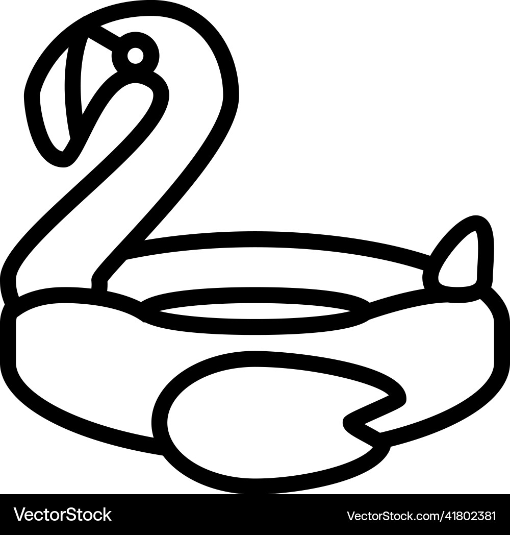 Flamingo inflatable mattress line icon Royalty Free Vector
