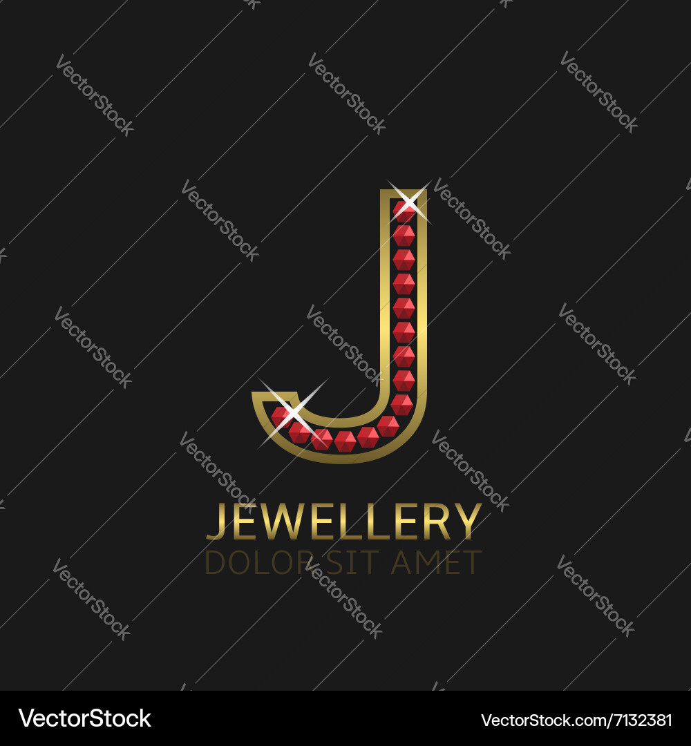 Golden letter j Royalty Free Vector Image - VectorStock