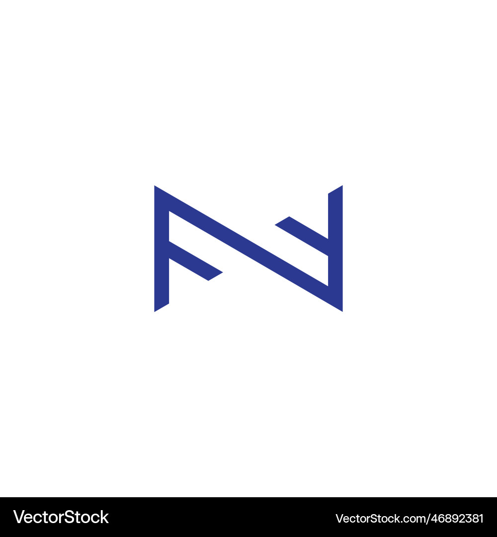 Letter fn simple geometric line logo Royalty Free Vector