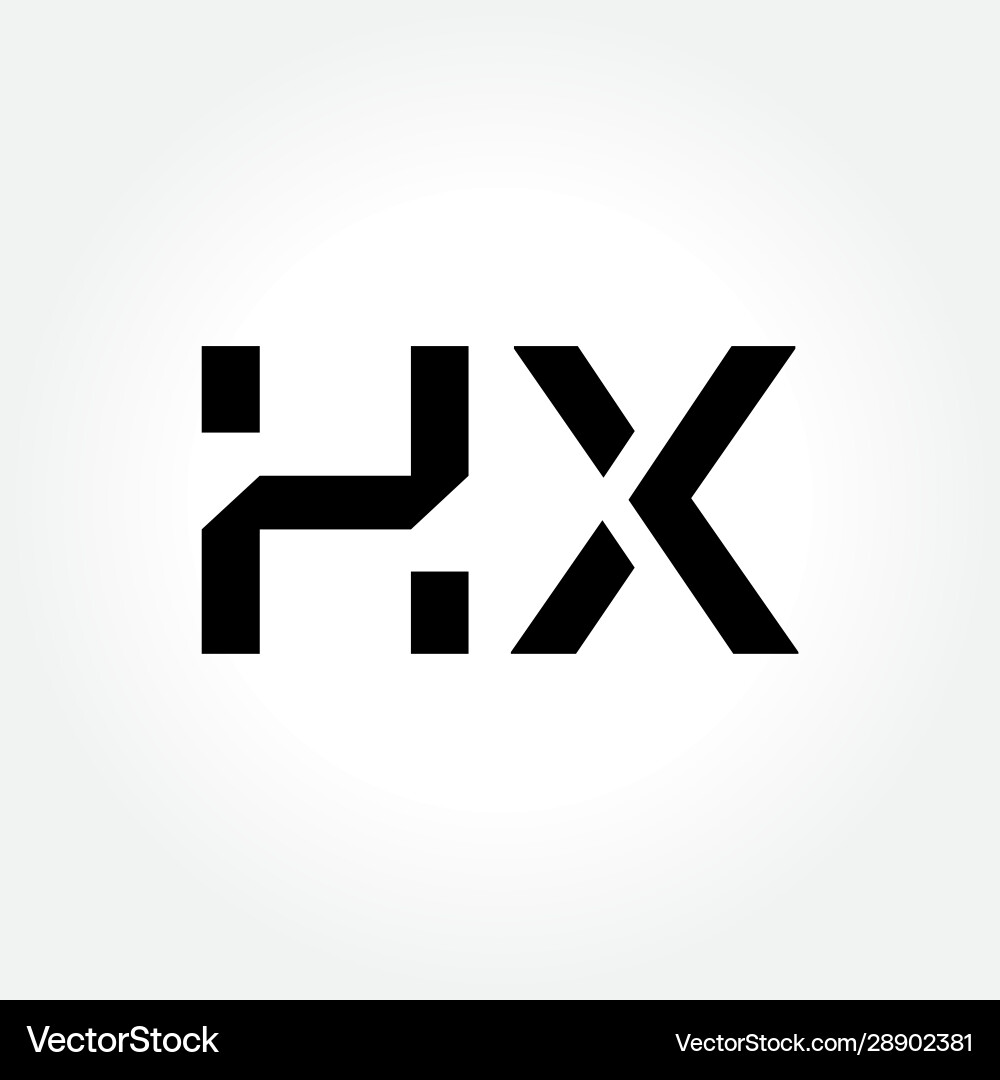 Letter hx logo design linked template with black Vector Image