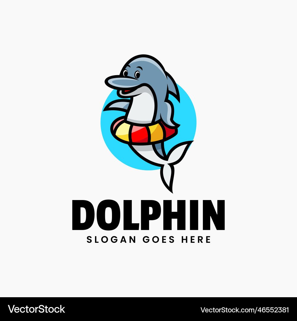 Logo dolphin mascot cartoon style Royalty Free Vector Image