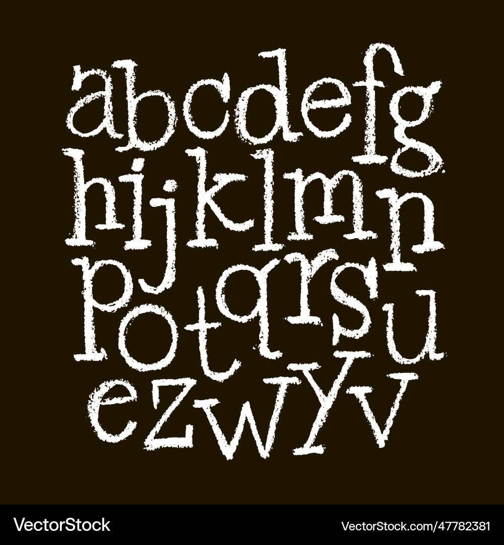 Pastel or chalk style hand drawn alphabet Vector Image