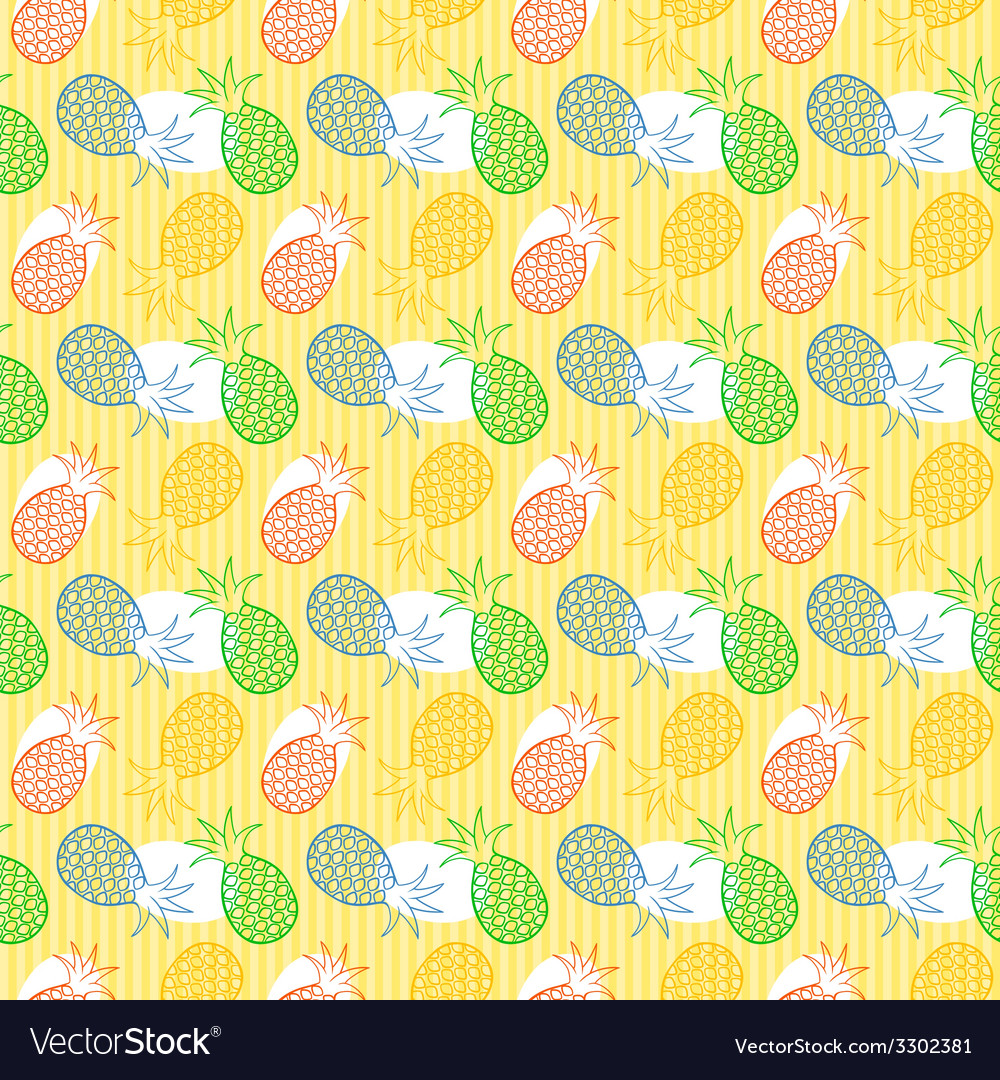 Pineapple seamless pattern Royalty Free Vector Image