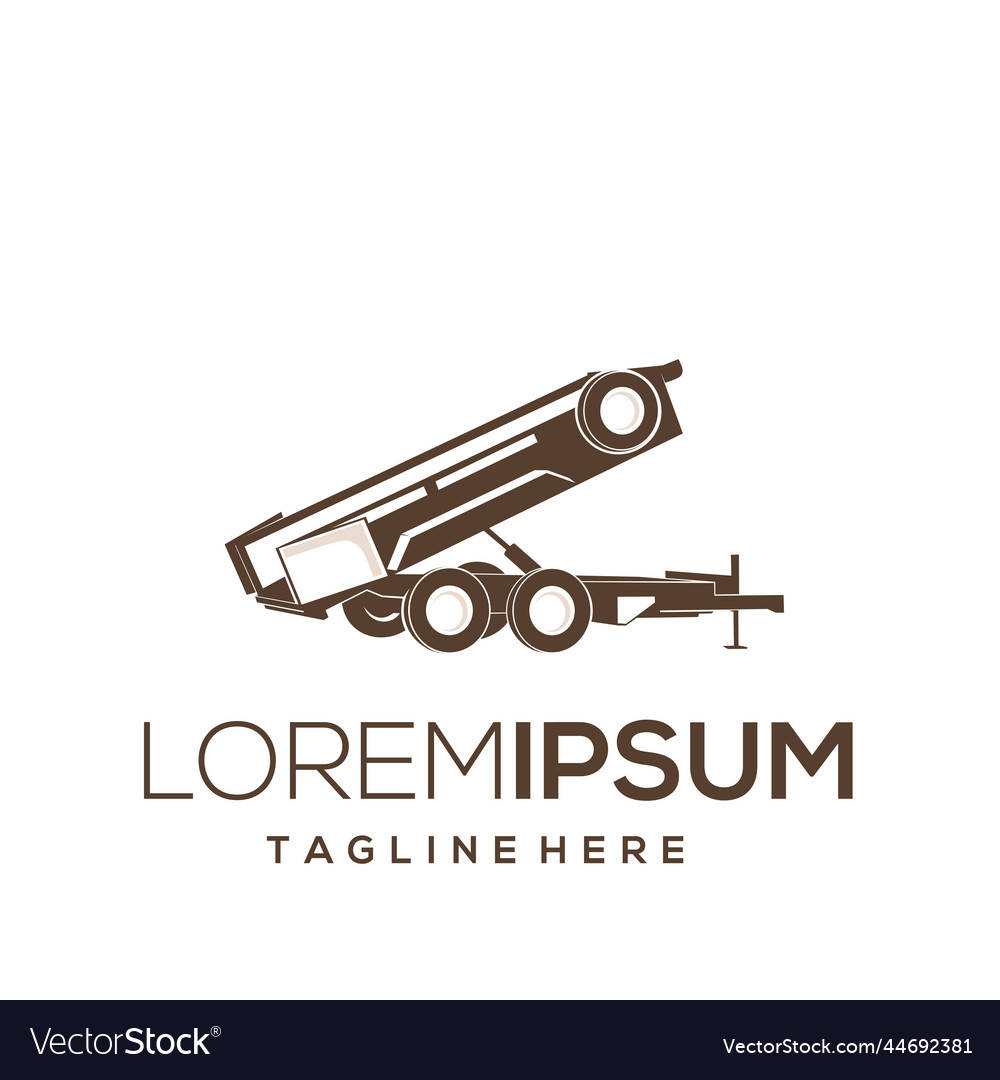 Trailer logo silhouette Royalty Free Vector Image