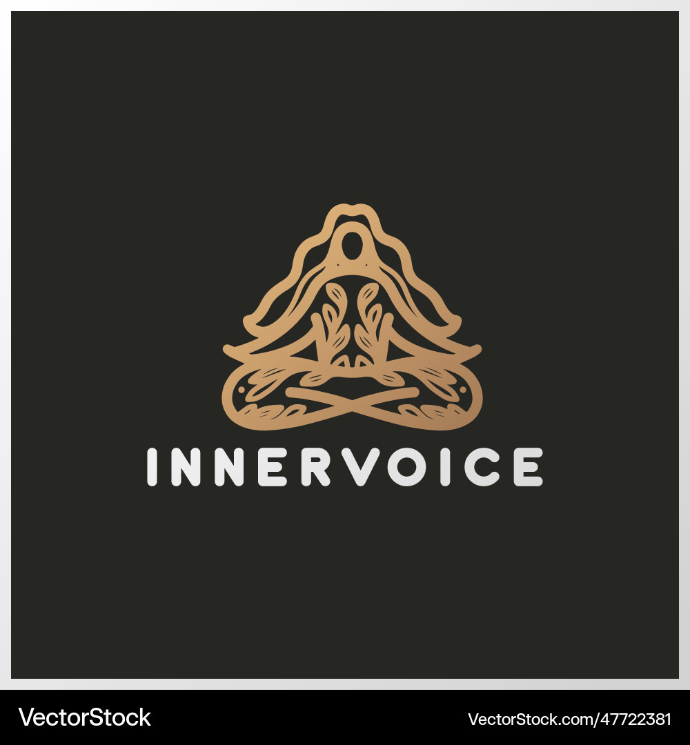 Yoga logo design lotus position pose Royalty Free Vector