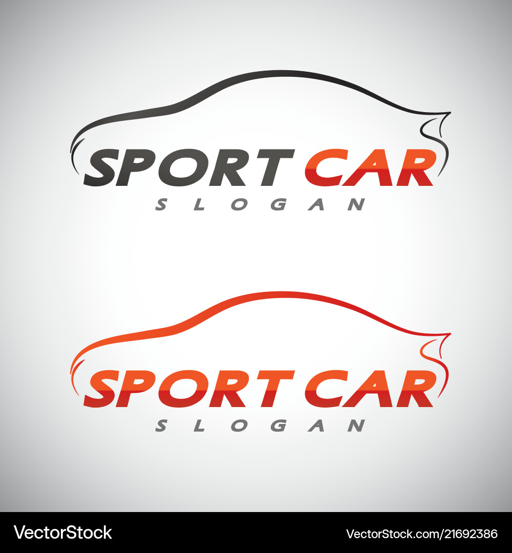 Abstract car sport racing logo template Royalty Free Vector