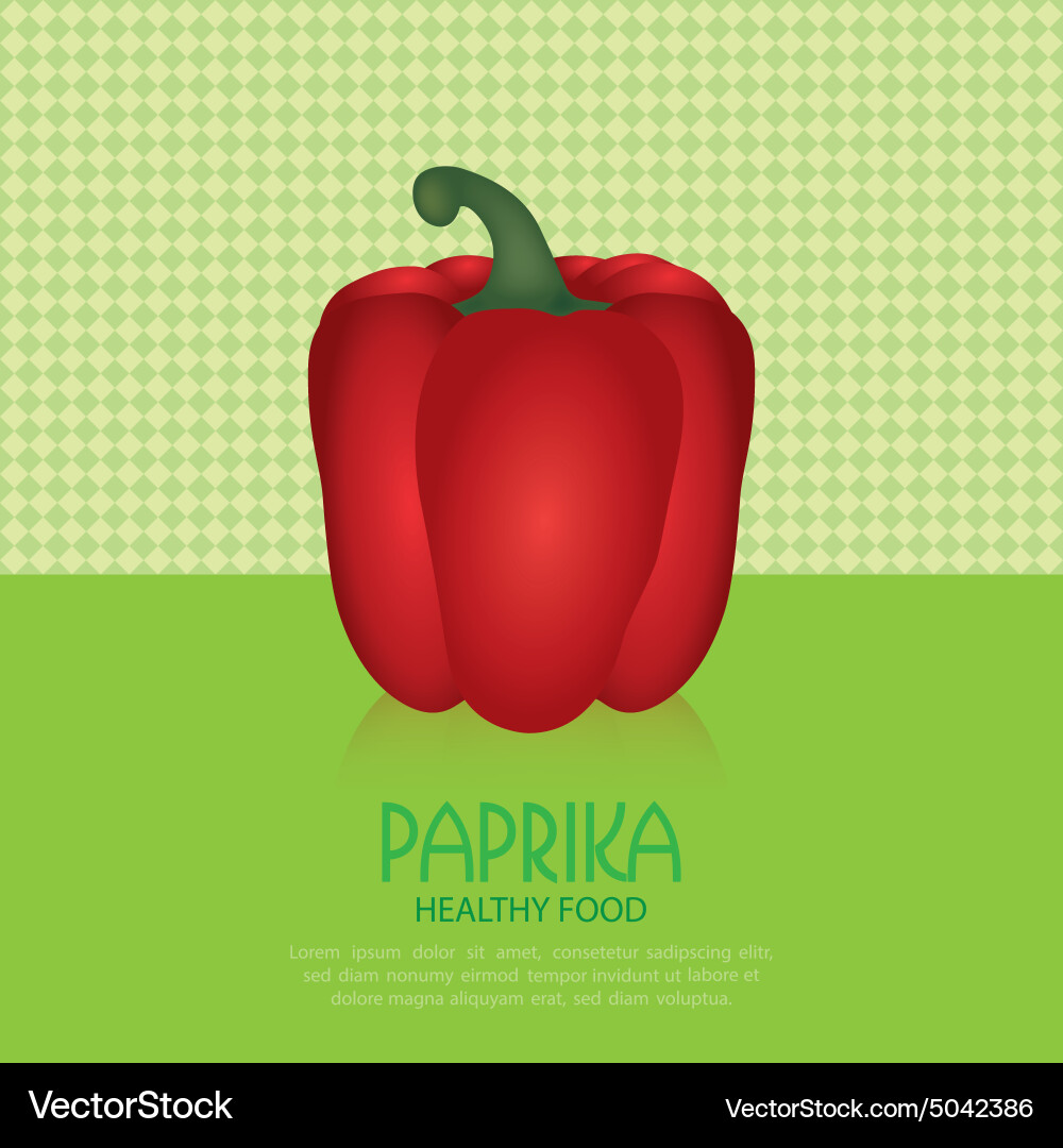 Abstract paprika on a special green background Vector Image
