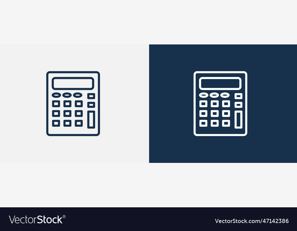 Adding machine icon outline machine Royalty Free Vector