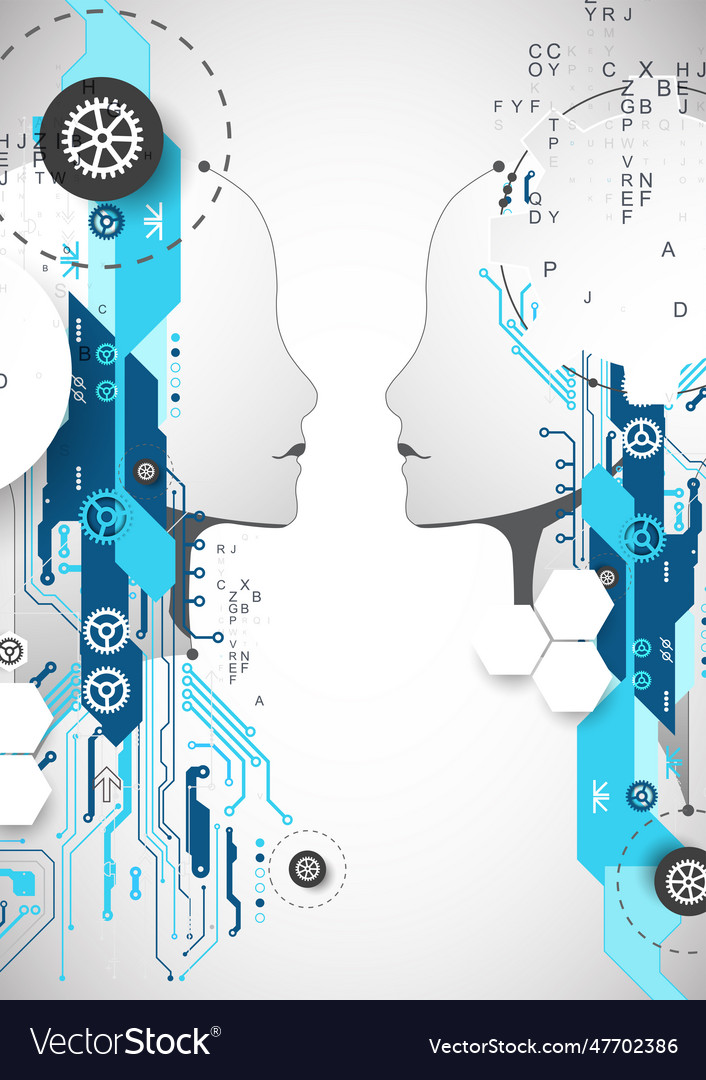 Artificial intelligence technical background Vector Image