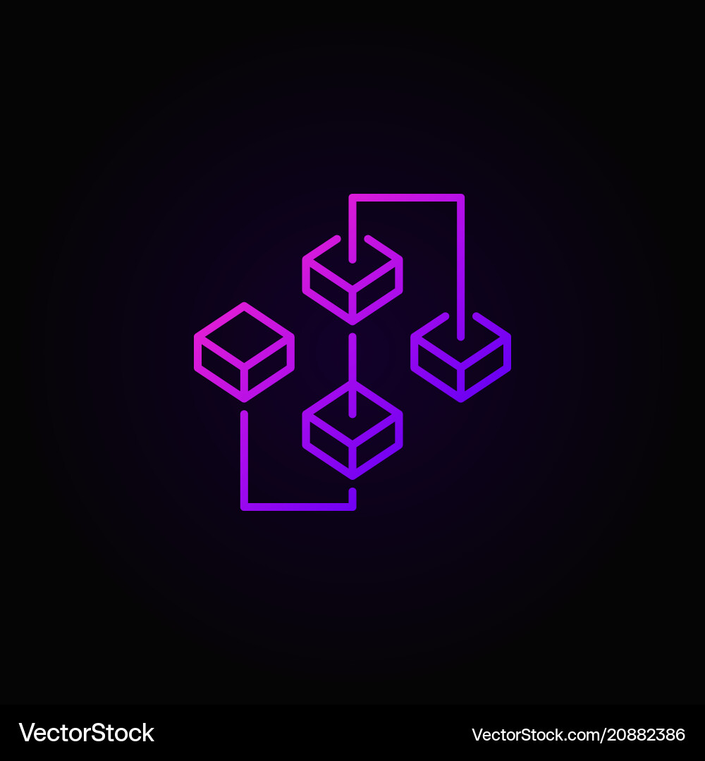 Blockchain purple bright icon or sign Royalty Free Vector