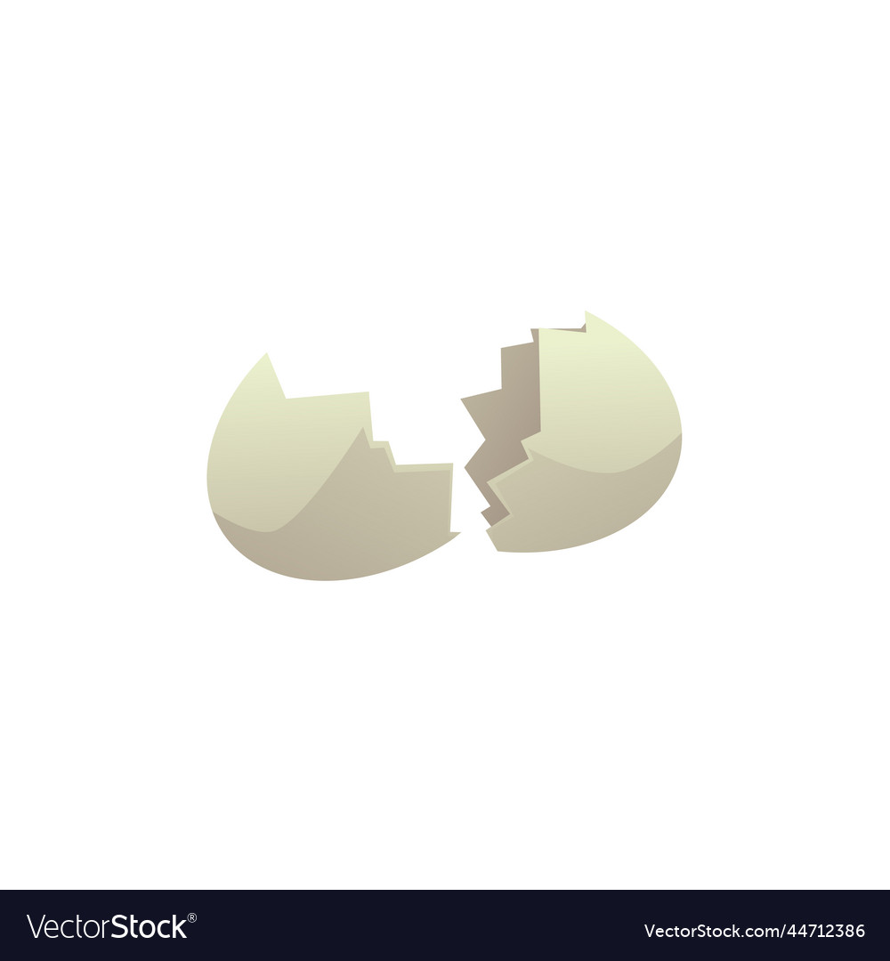 Broken eggshell food waste flat style Royalty Free Vector