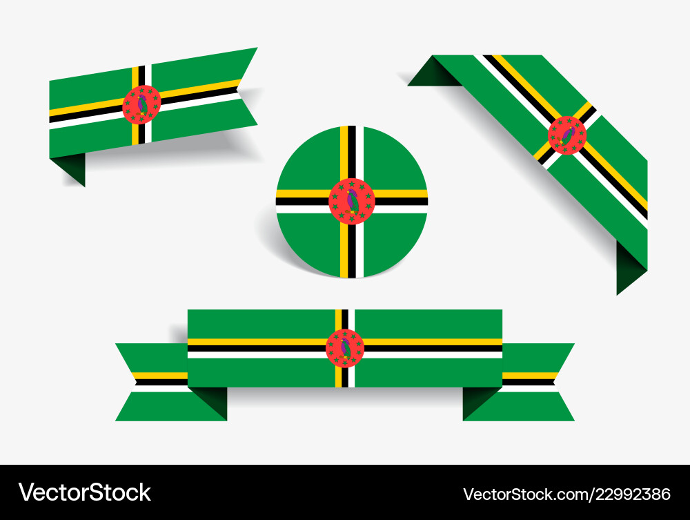 Dominican flag stickers and labels Royalty Free Vector Image