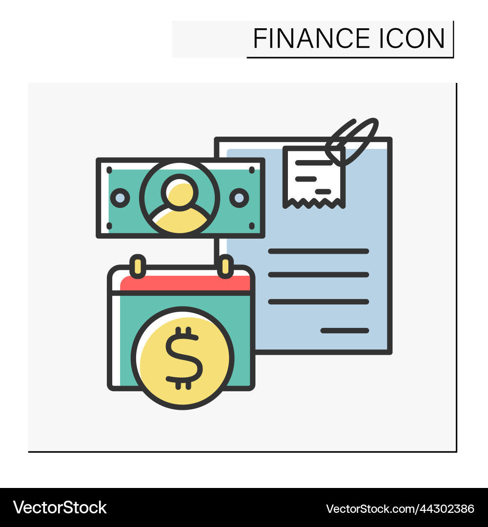 Financial report color icon Royalty Free Vector Image
