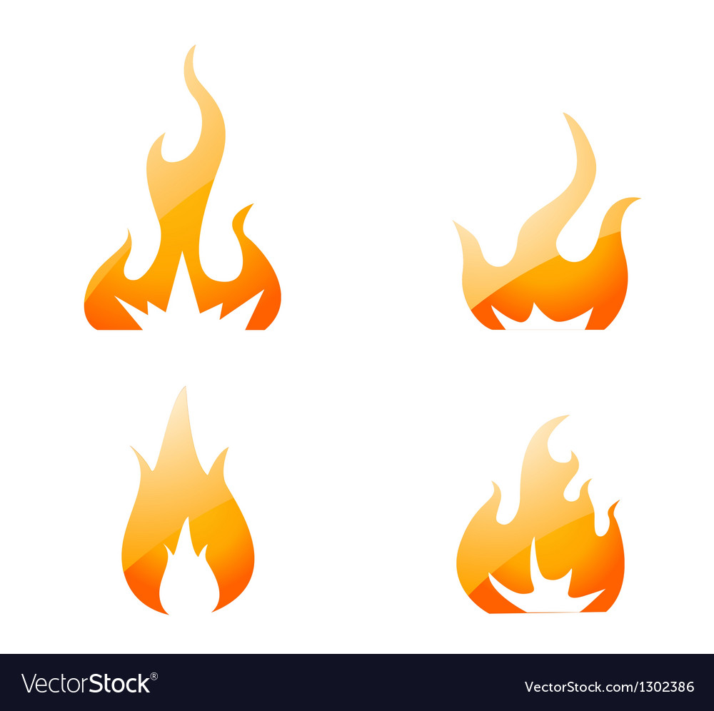 Flame set Royalty Free Vector Image - VectorStock