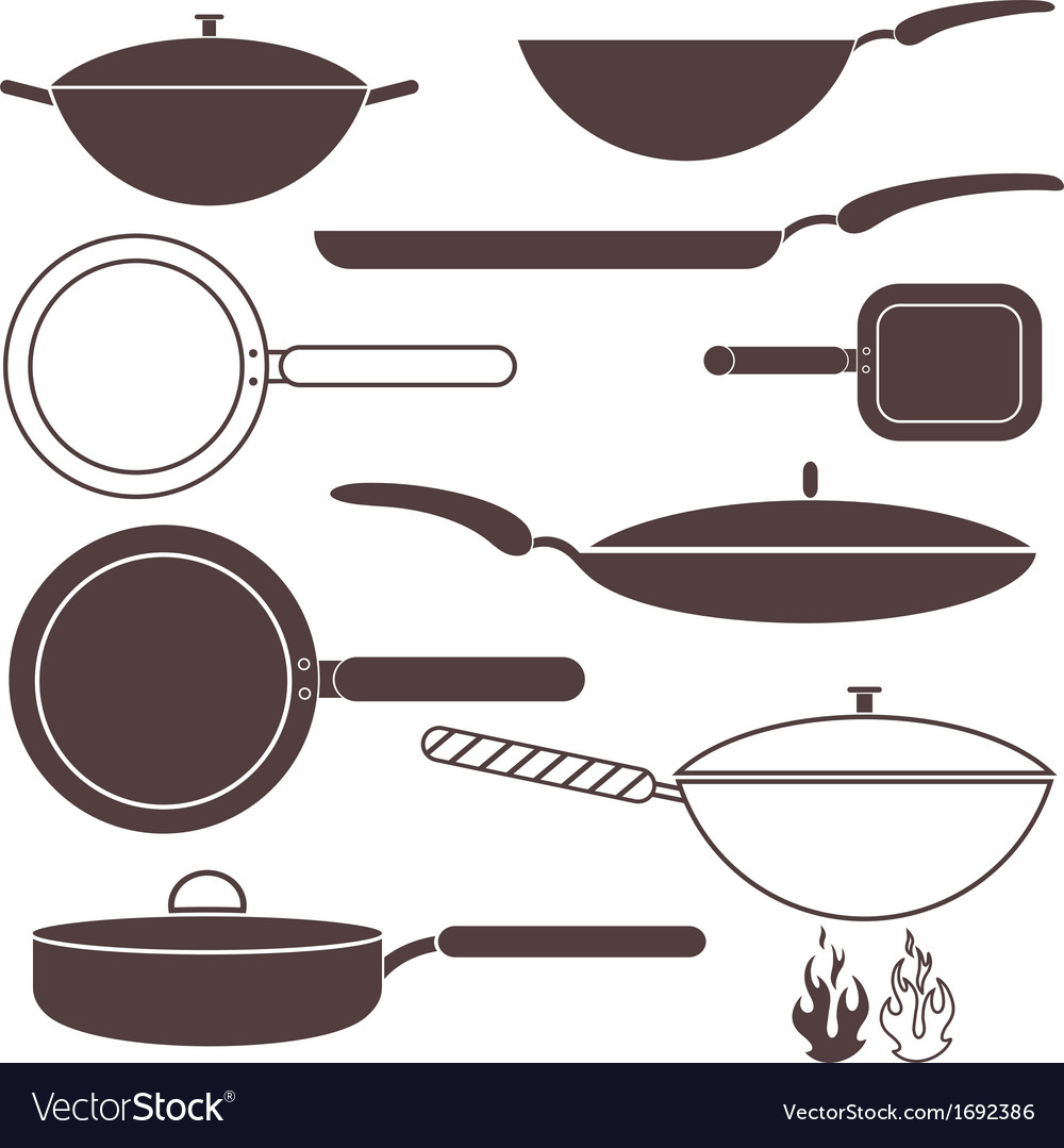 Frying pan Royalty Free Vector Image - VectorStock