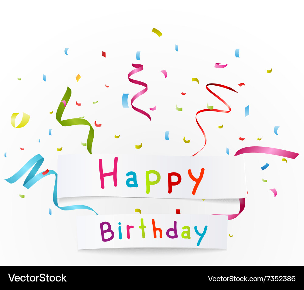Happy birthday greetings with paper Royalty Free Vector