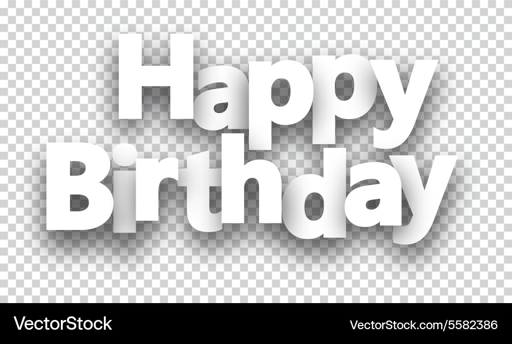 Happy birthday paper sign Royalty Free Vector Image