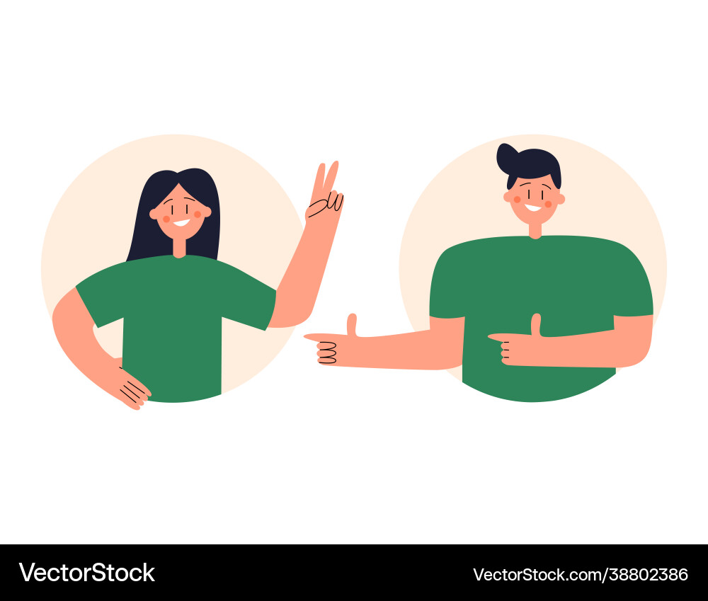 Happy cartoon characters demonstrate positive Vector Image