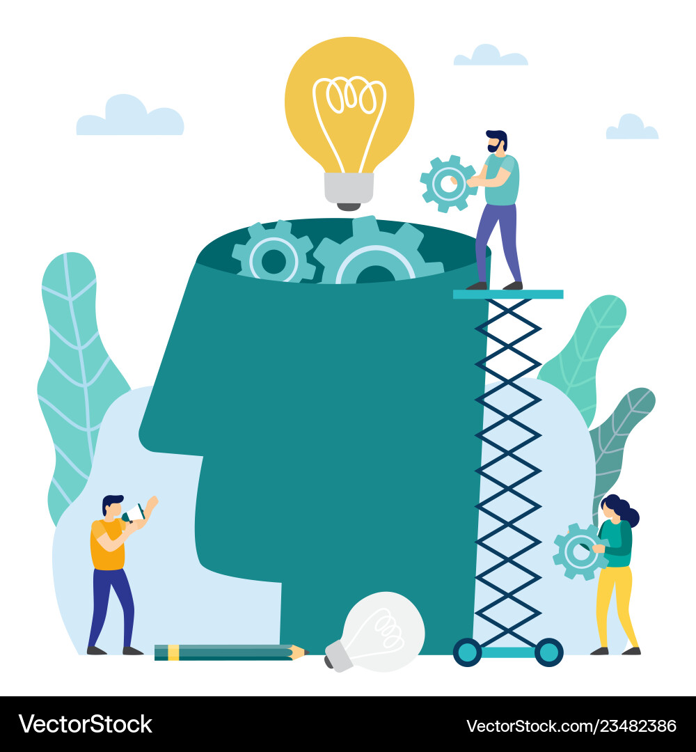 Head filled of ideas and creative Royalty Free Vector Image