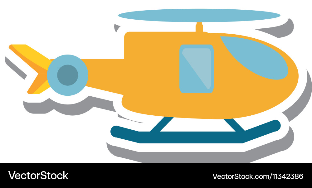 Helicopter vehicle flying isolated icon Royalty Free Vector