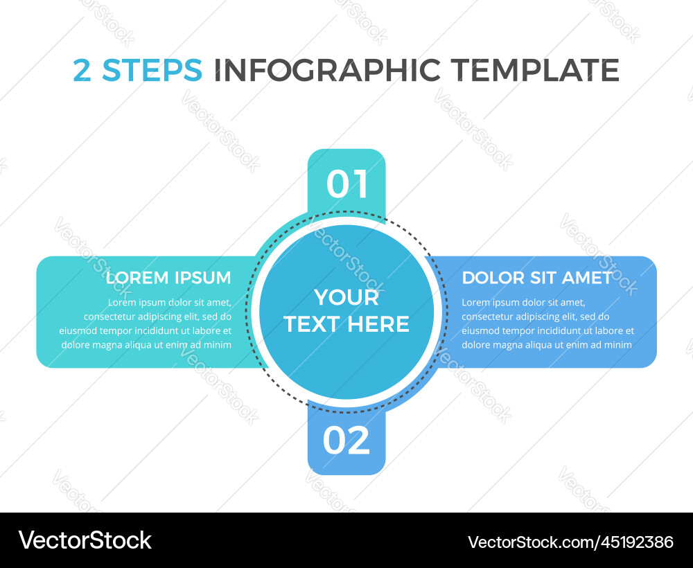 Infographic template with 2 steps Royalty Free Vector Image