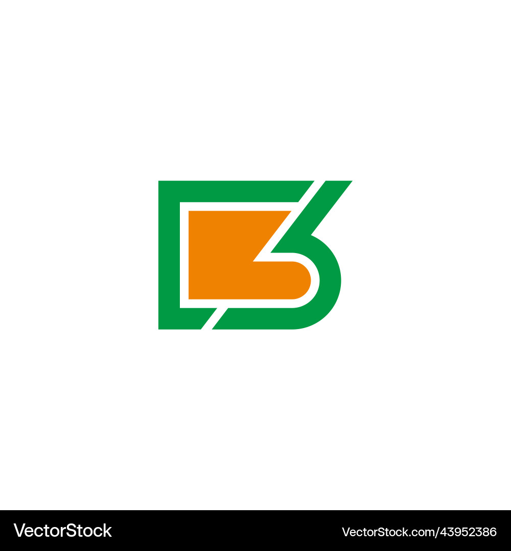 Letter cb colorful geometric simple logo Vector Image