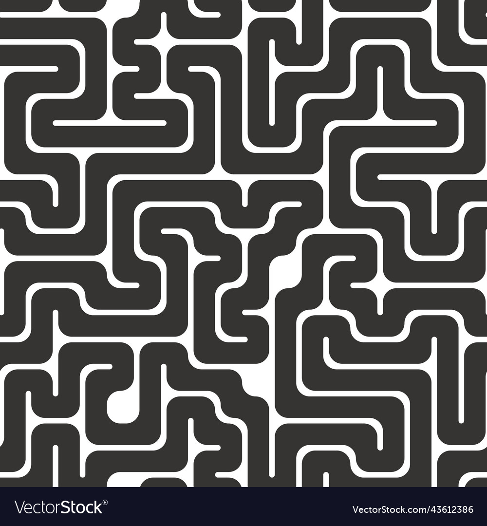 Monochrome wavy maze seamless pattern Royalty Free Vector Monochrome wavy maze seamless pattern Royalty Free Vector