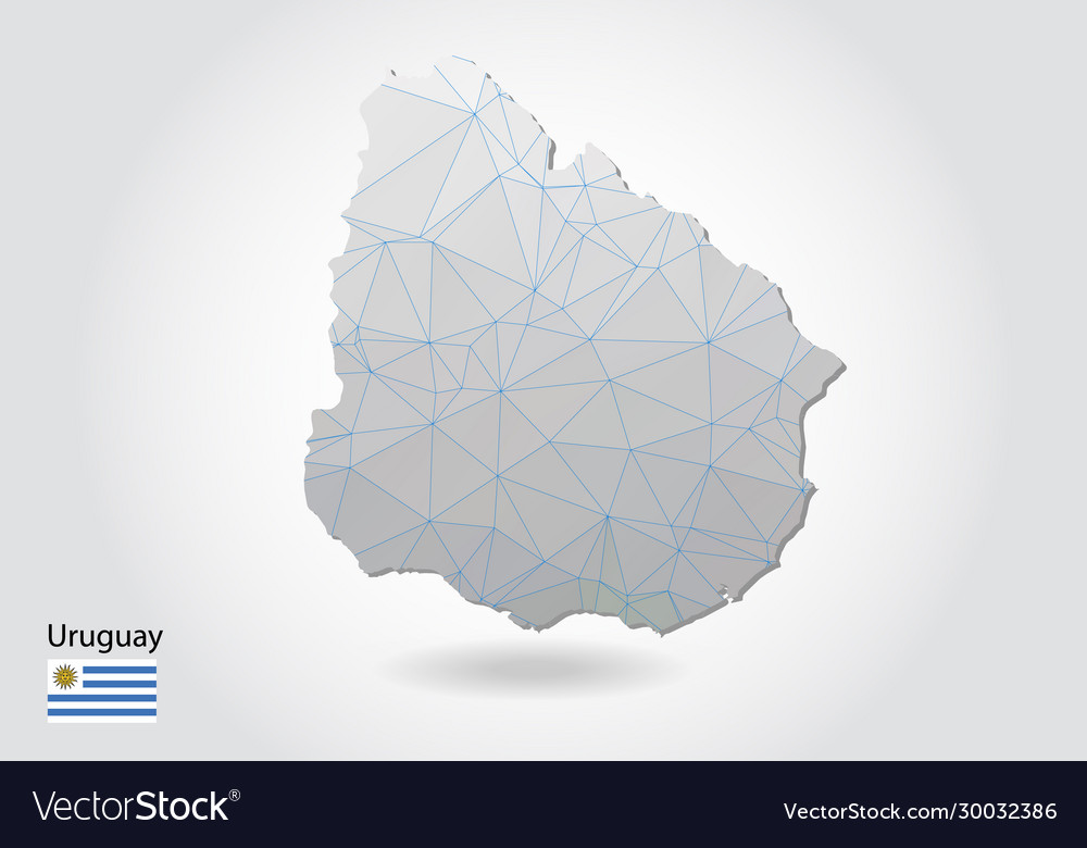 Polygonal uruguay map low poly design made Vector Image