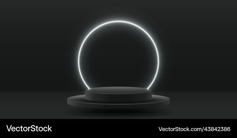 Promotional banner with soaring podium Royalty Free Vector