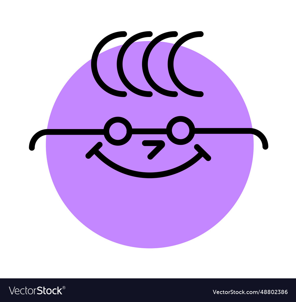 Round face expressing emotion smart clever Vector Image Round face expressing emotion smart clever Vector Image