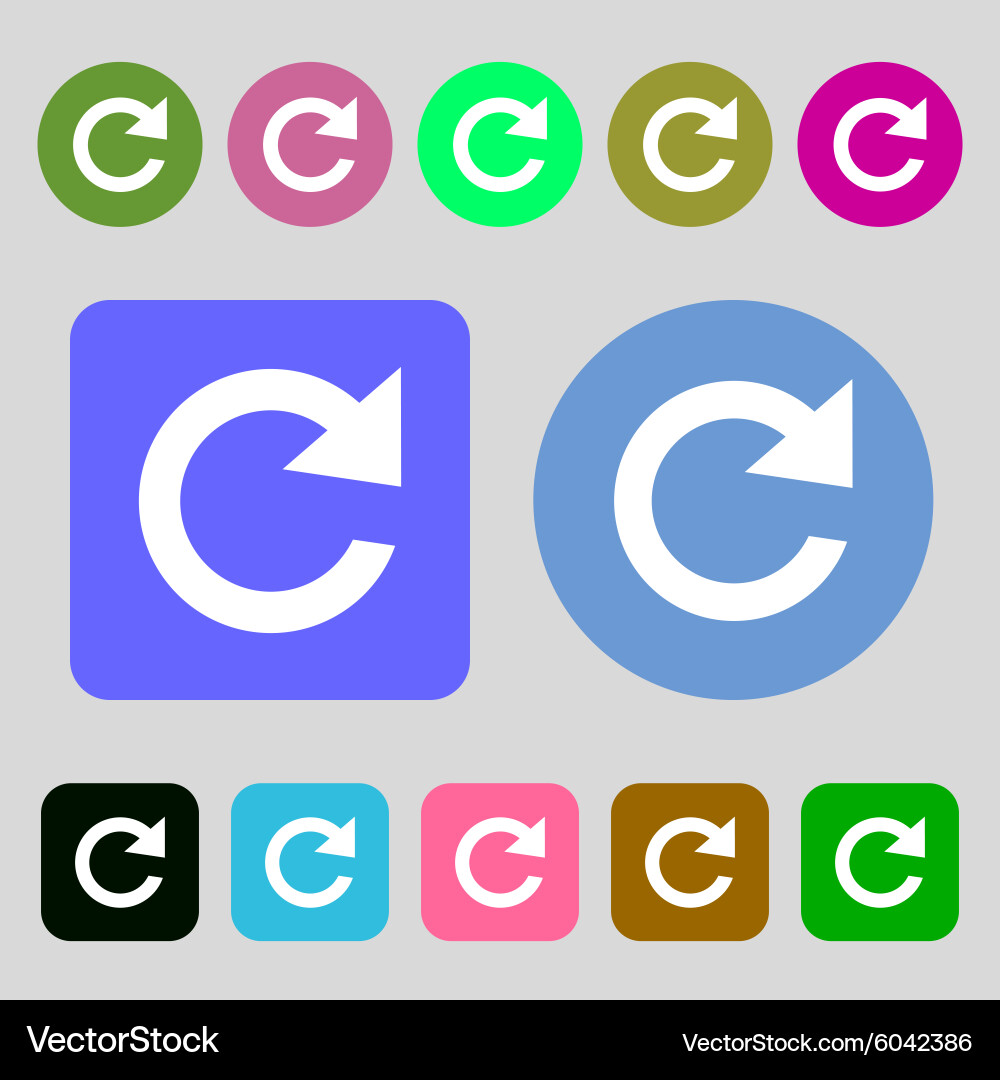 Update sign icon full rotation arrow symbol 12 Vector Image