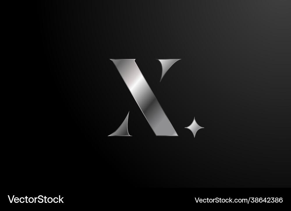 X alphabet letter icon design with star template Vector Image