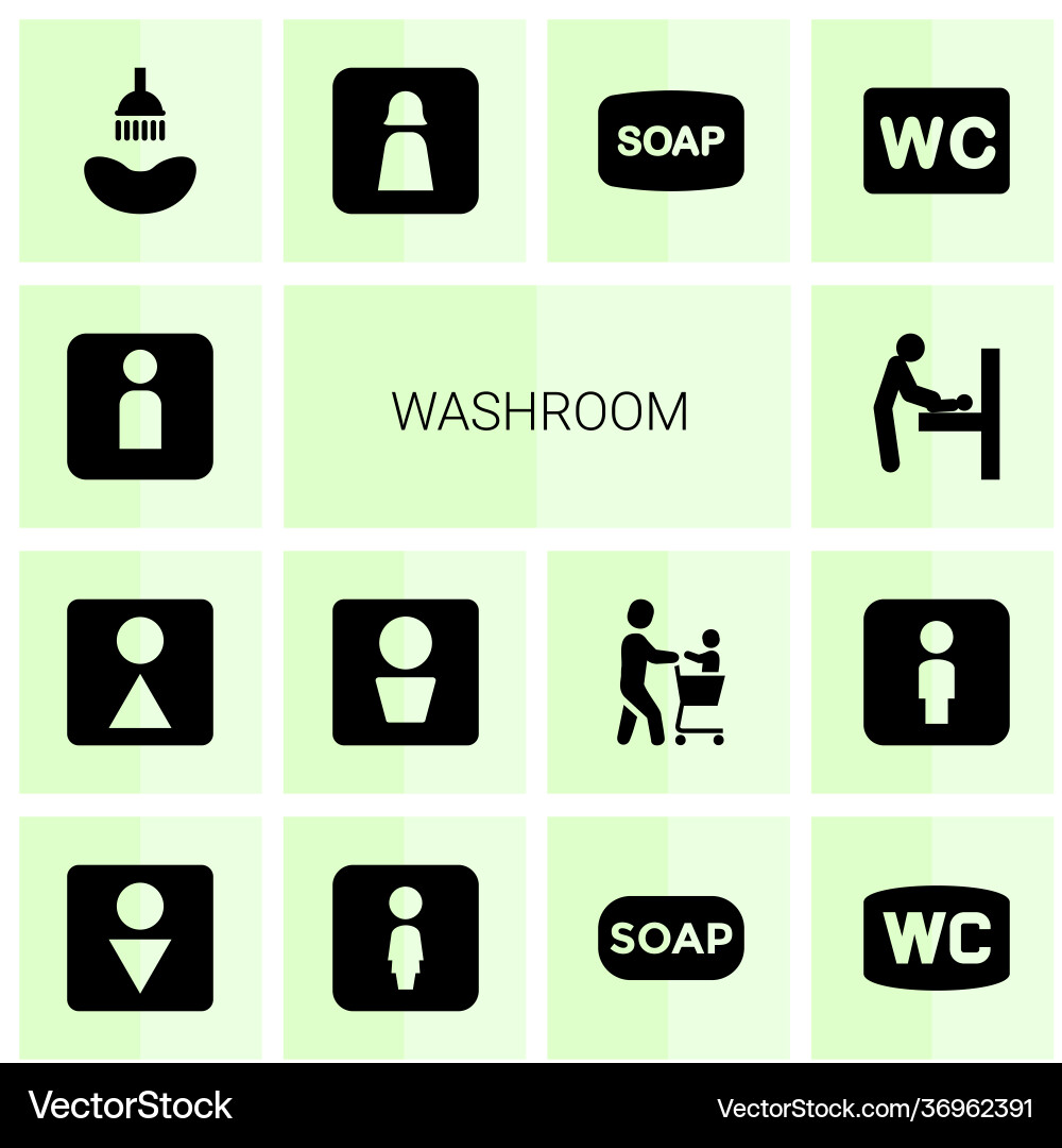 14 washroom icons Royalty Free Vector Image - VectorStock