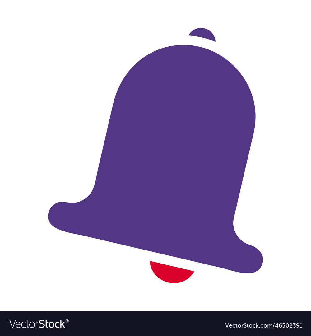 Bell icon solid red purple style easter element Vector Image