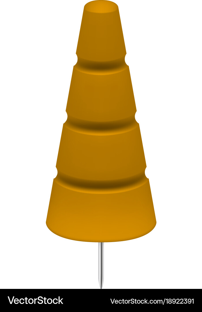 Brown push pin in shape of tree Royalty Free Vector Image