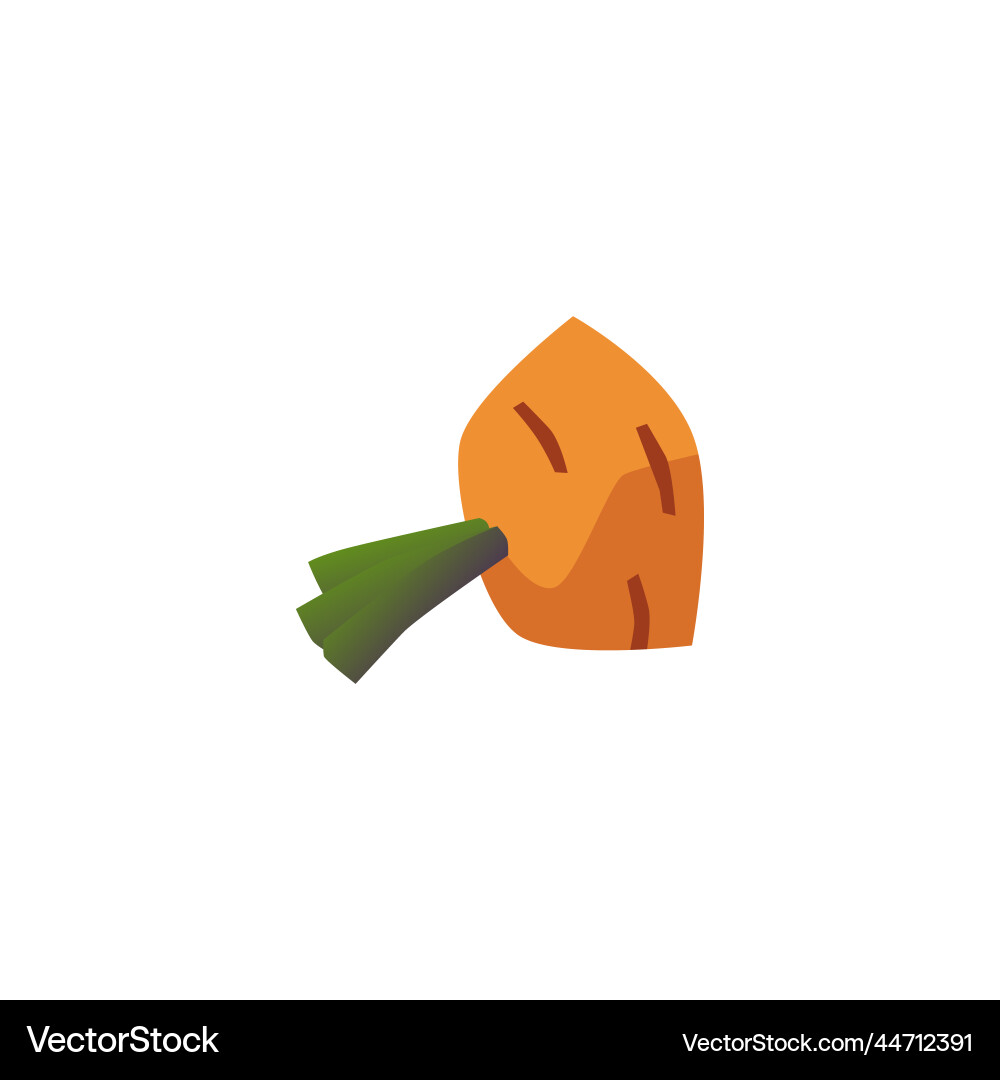 Carrot core food waste flat style Royalty Free Vector Image