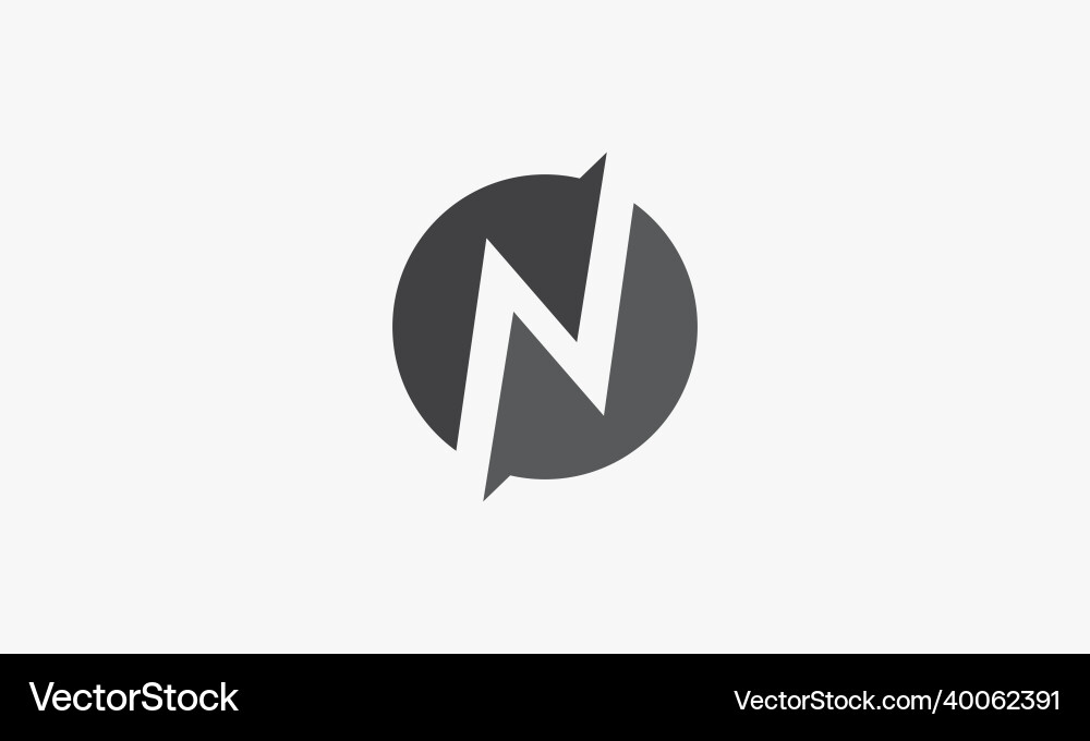Circle n logo design concept isolated on white Vector Image