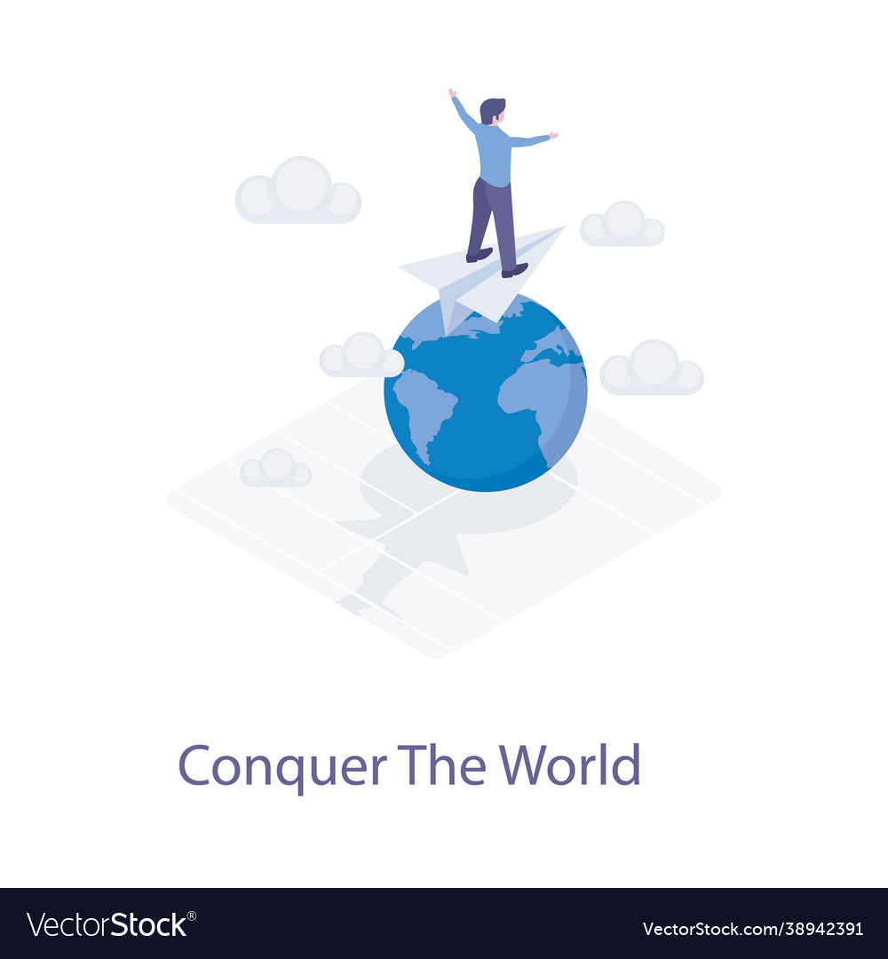 Conquer world Royalty Free Vector Image - VectorStock