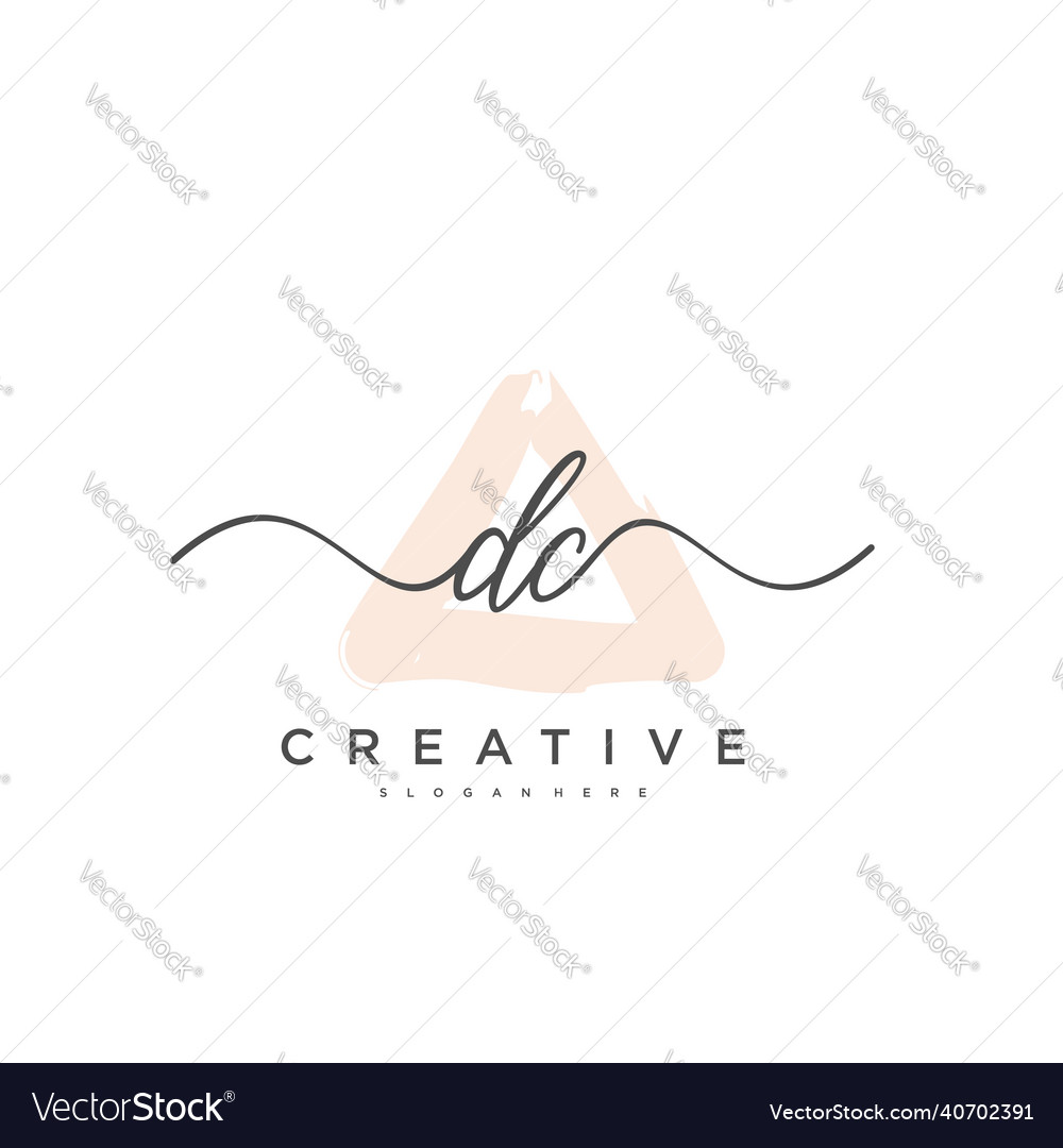 Dc initial handwriting minimalist geometric logo Vector Image Dc initial handwriting minimalist geometric logo Vector Image