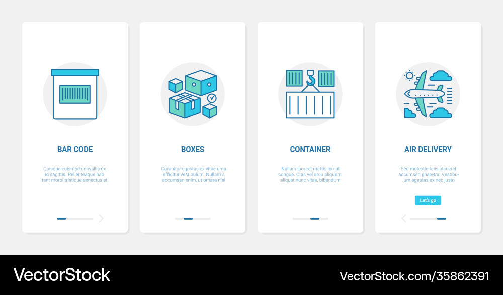 Delivery post service cargo shipping ux ui Vector Image