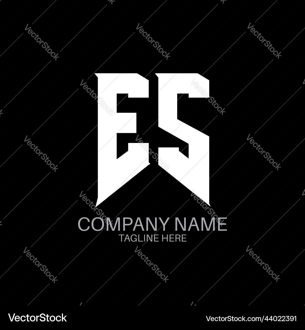 Es letter logo design initial letters gamings Vector Image