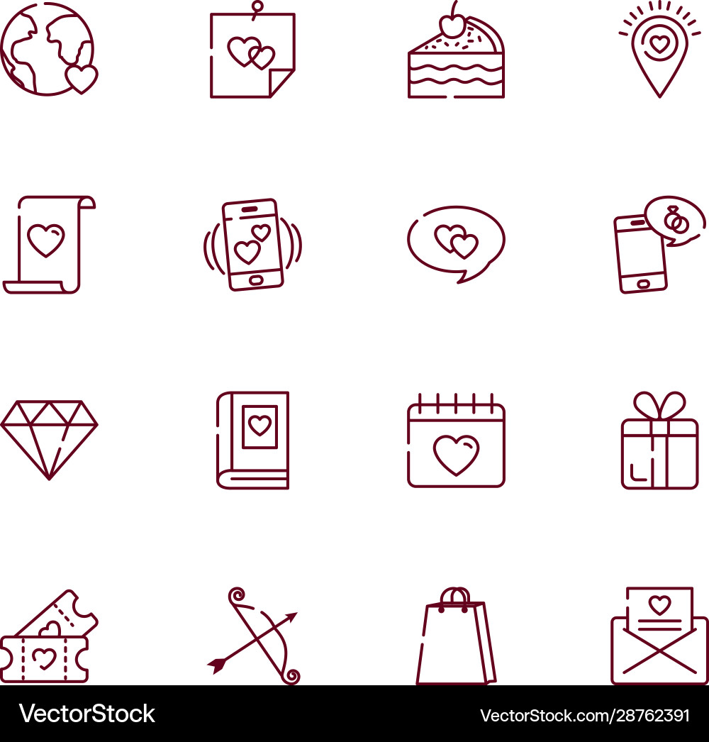 Love and valentines day icon set design Royalty Free Vector