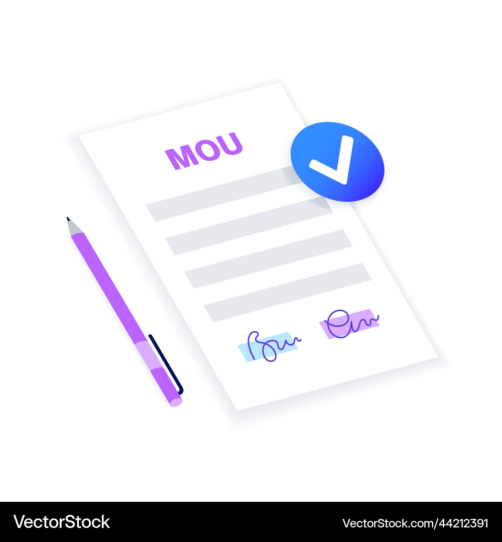 Memorandum of understanding Royalty Free Vector Image