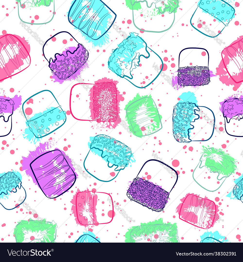 Modern seamless pattern with marshmallows Vector Image