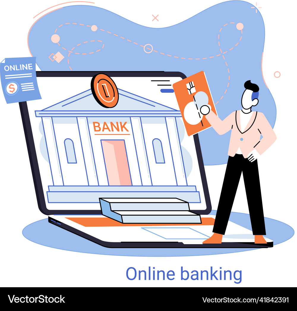 Online banking platform remote bank service Vector Image