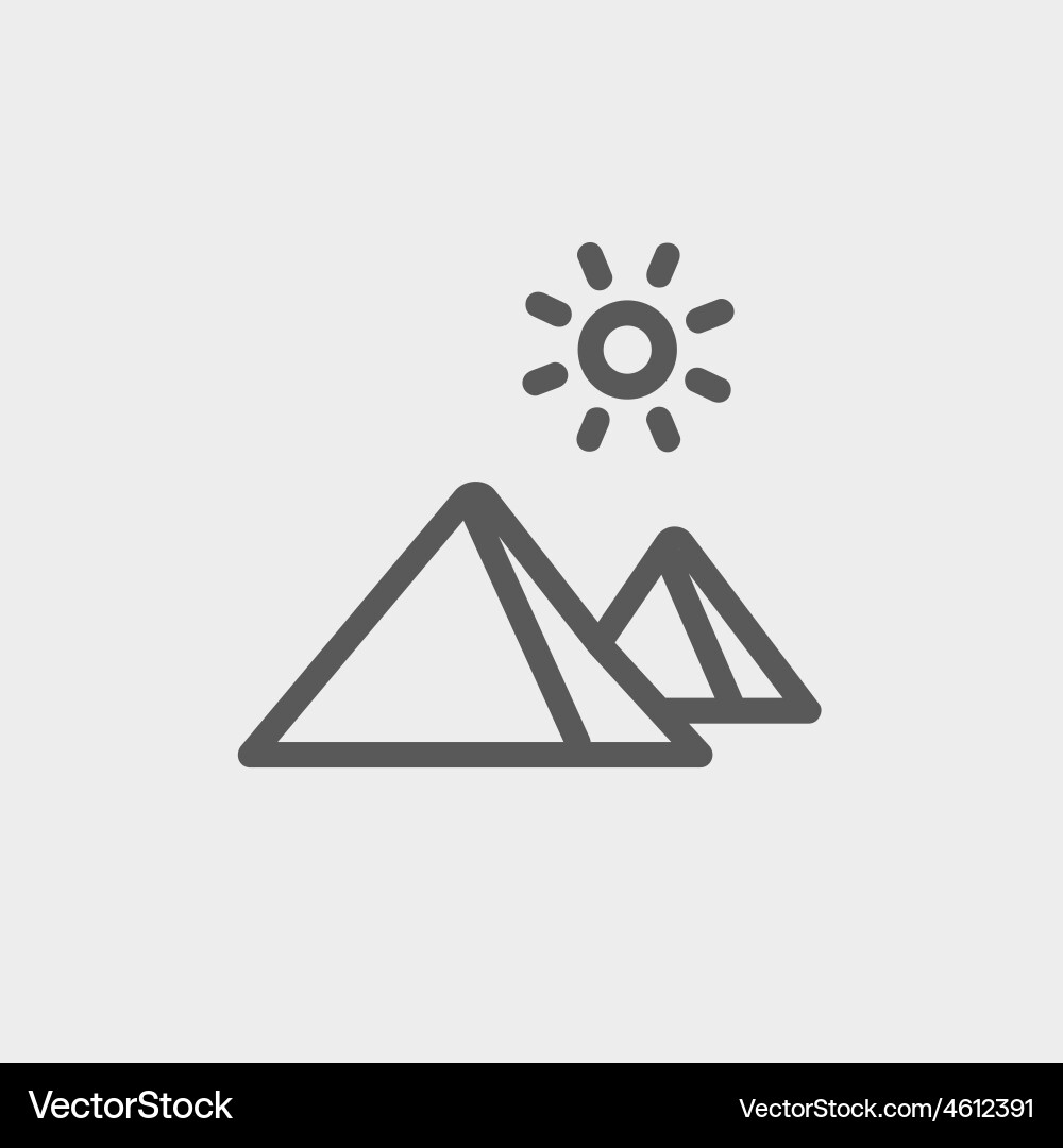 Pyramids of giza thin line icon Royalty Free Vector Image