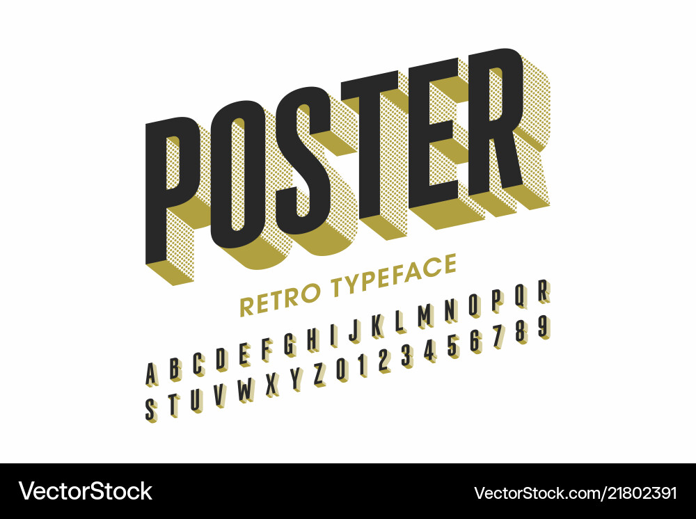 Retro style font design alphabet letters and Vector Image